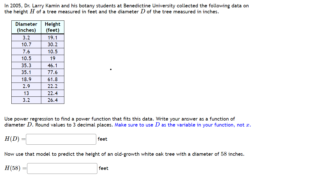 Solved In 2005, Dr. Larry Kamin and his botany students at | Chegg.com
