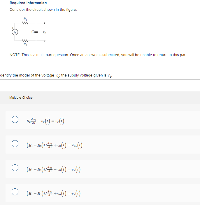 Solved Required Information Consider The Circult Shown In
