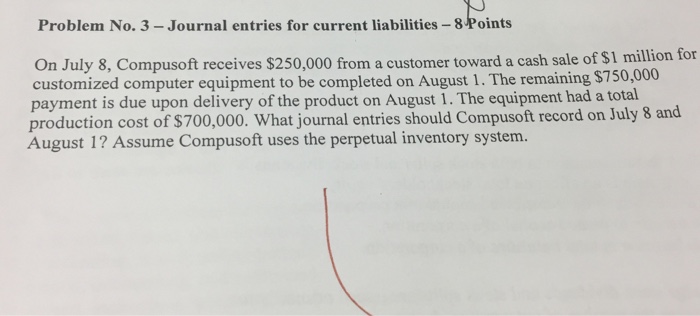 Solved Problem No. 3- Journal entries for current | Chegg.com
