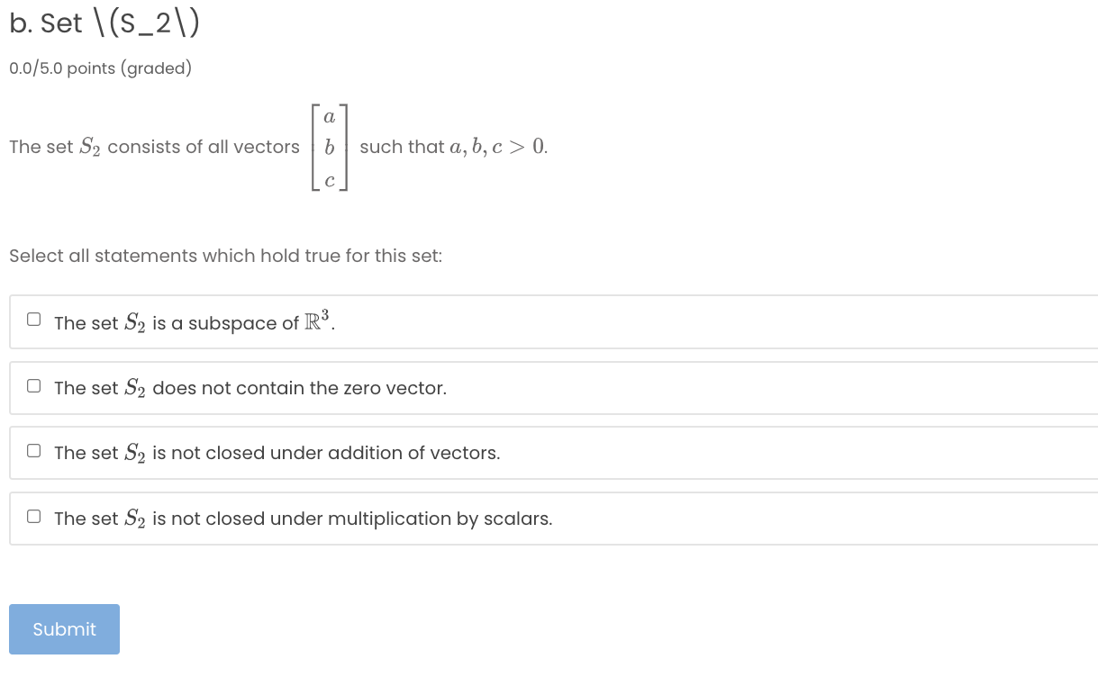 Solved b. Set \(s_20) 0.0/5.0 points (graded) a The set S2 | Chegg.com