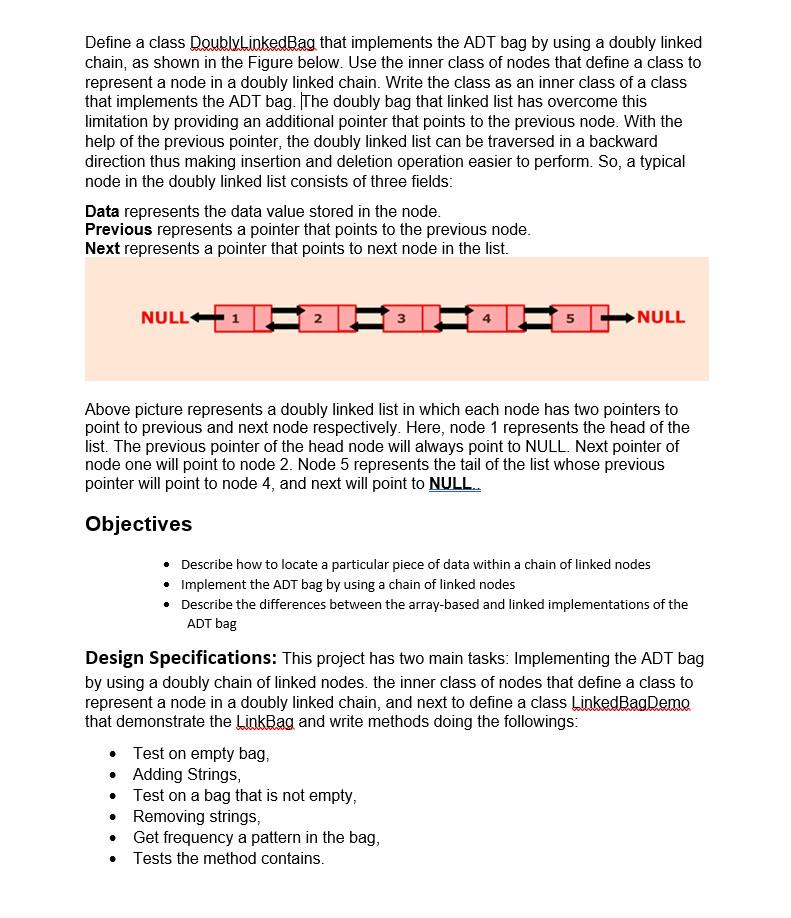 Solved In java public interface BagInterface { /** | Chegg.com
