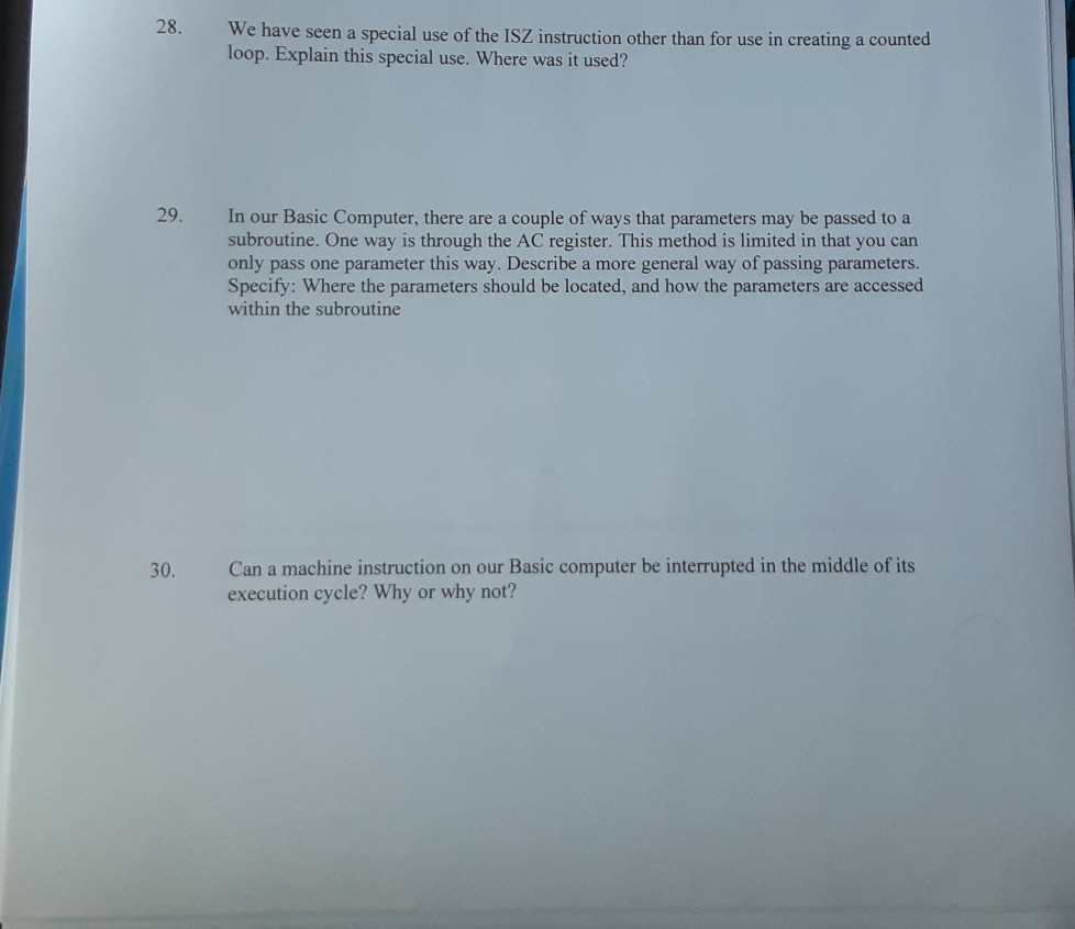 Solved We have seen a special use of the ISZ instruction | Chegg.com