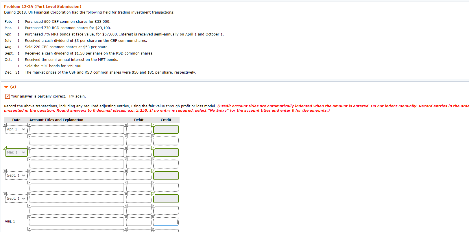 Solved Problem 12-2A (Part Level Submission) During 2018, | Chegg.com