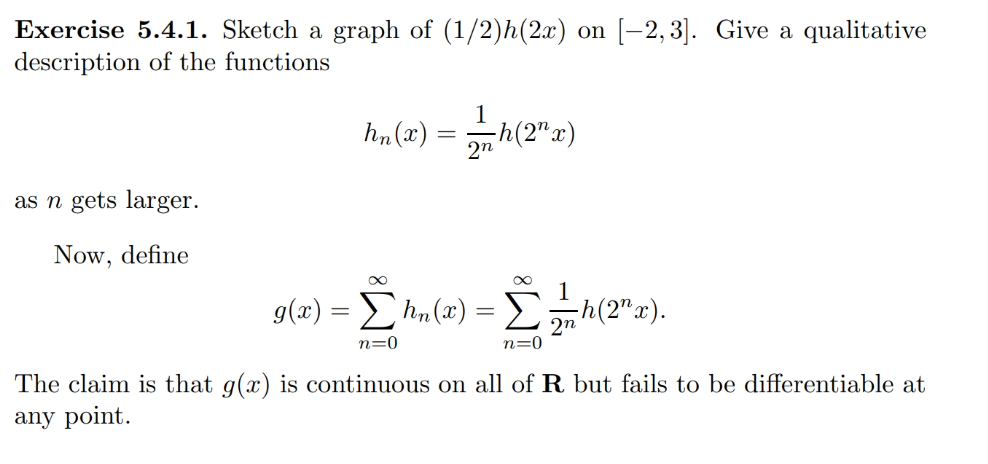 Solved Exercise 5.4.1. ﻿Sketch a graph of (12)h(2x) ﻿on | Chegg.com