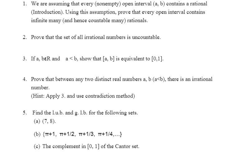 Solved 1. We are assuming that every (nonempty) open | Chegg.com