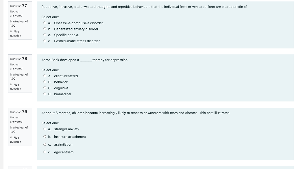 Solved Question 77 Not yet answered Marked out of 1.00 Flag | Chegg.com