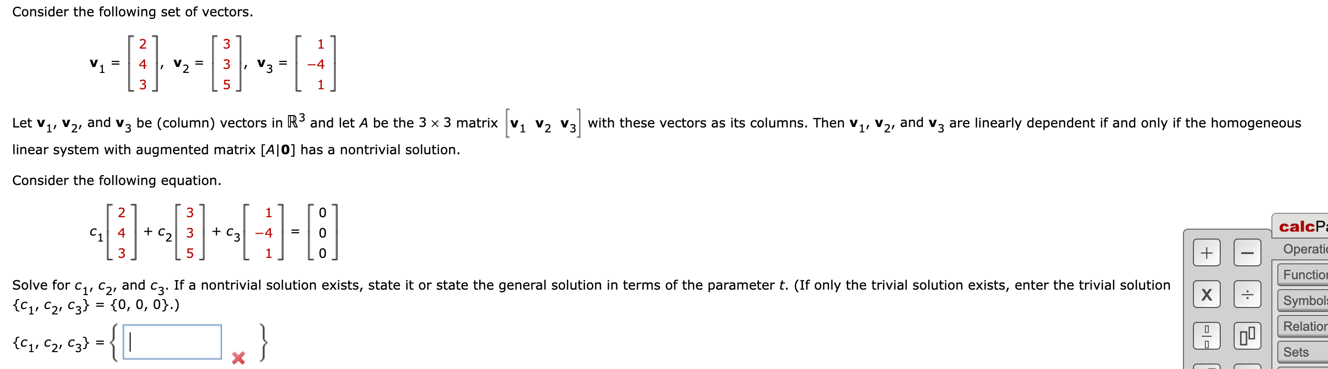 Solved Consider the following set of vectors. | Chegg.com