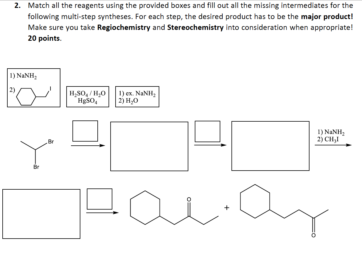 Solved 2. Match all the reagents using the provided boxes | Chegg.com