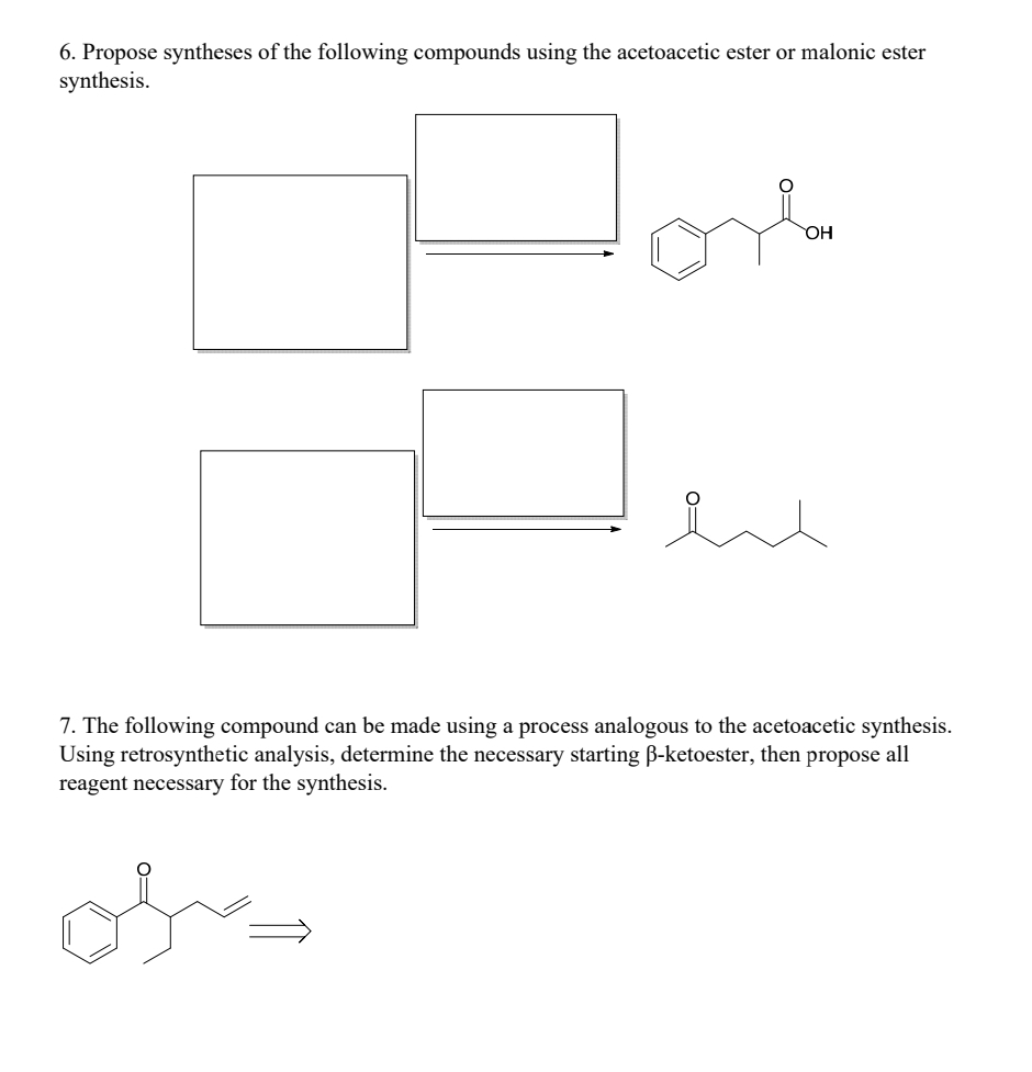 Solved 6. Propose syntheses of the following compounds using | Chegg.com