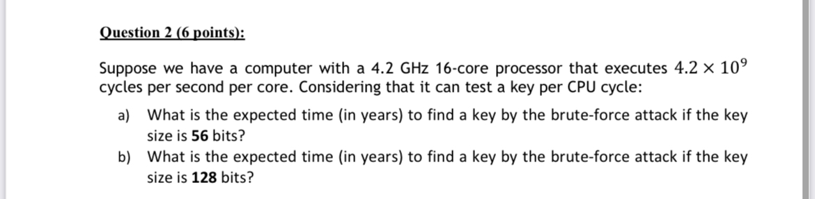 Solved Question 2 (6 ﻿points):Suppose we have a computer | Chegg.com