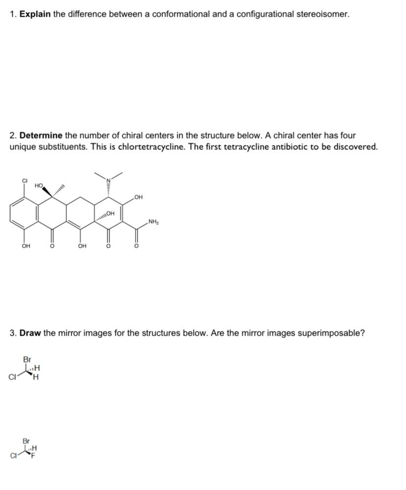 Solved 1. Explain the difference between a conformational | Chegg.com