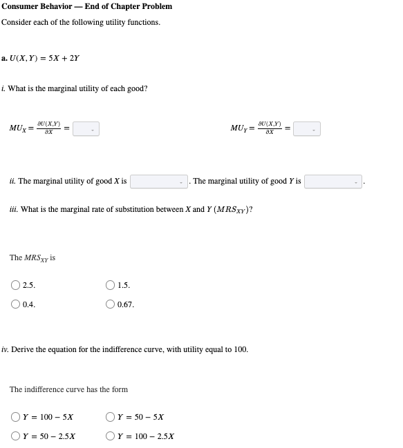Solved Consumer Behavior - End of Chapter Problem Consider | Chegg.com