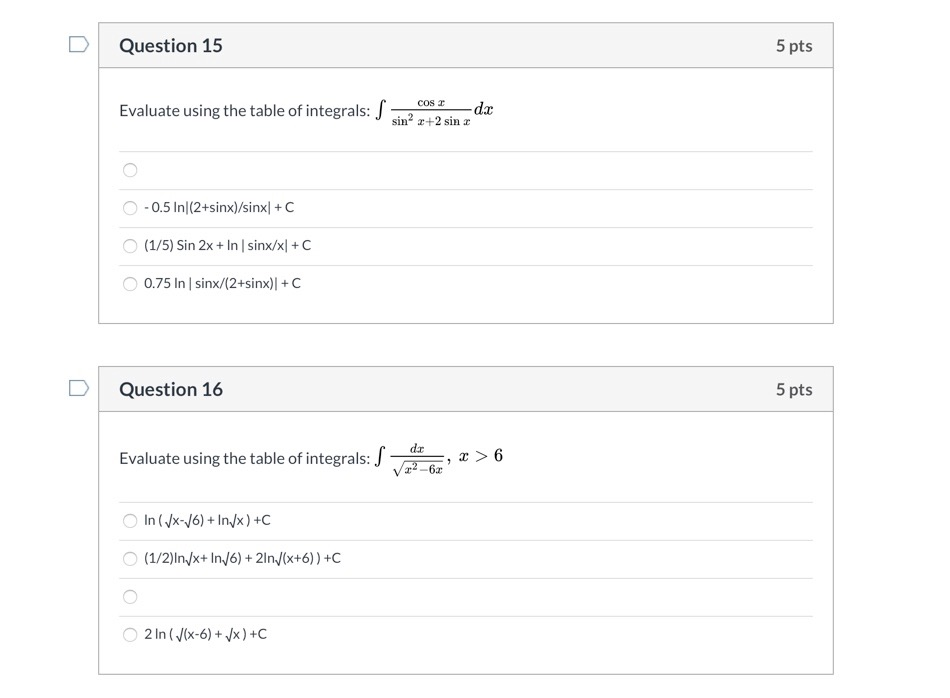 Solved Question 3 5 pts Evaluate using integration by Parts: | Chegg.com
