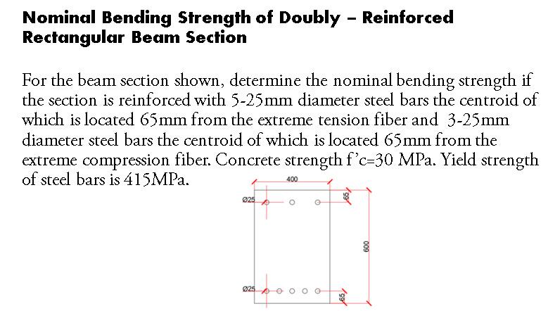 Solved Nominal Bending Strength of Doubly - Reinforced | Chegg.com
