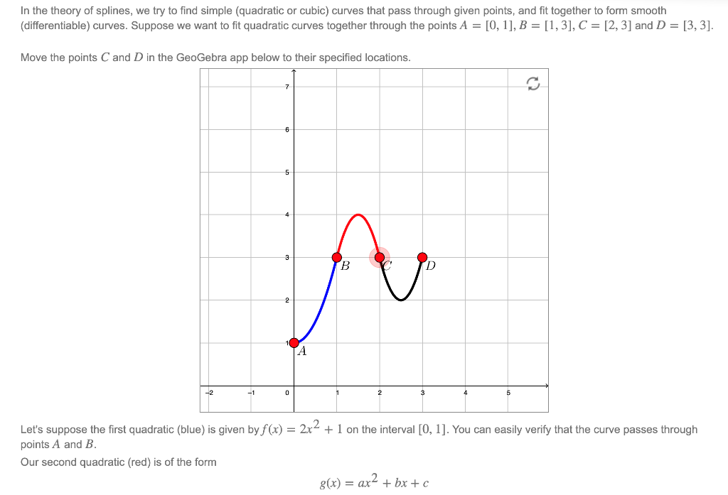 Solved In the theory of splines, we try to find simple | Chegg.com