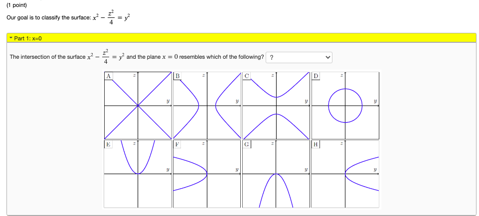 Solved (1 point) Our goal is to classify the surface: | Chegg.com