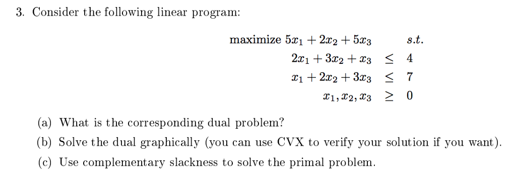 Solved 3. Consider the following linear program: maximize | Chegg.com