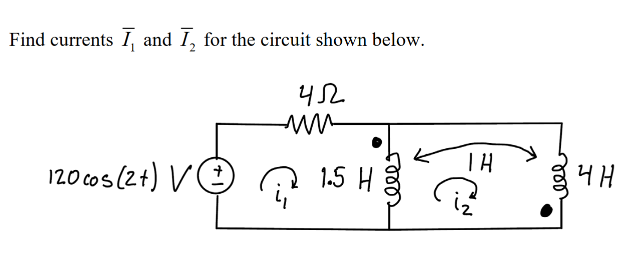 Find currents (I)1 ﻿and (I)2 ﻿for the circuit shown | Chegg.com