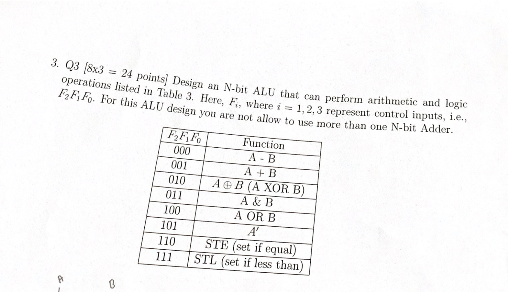 = 3. Q3 [8x3 operations listed in Table 3. Here, Fi, | Chegg.com