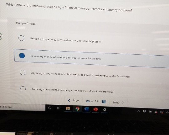 Solved Which one of the following actions by a financial | Chegg.com