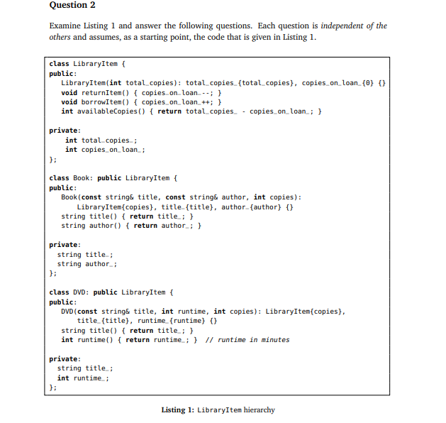Examine Listing 1 and answer the following questions. | Chegg.com