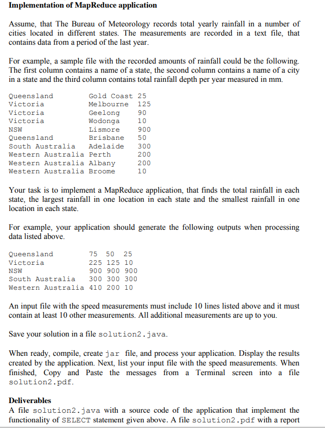 Solved Implementation of MapReduce application Assume, that | Chegg.com