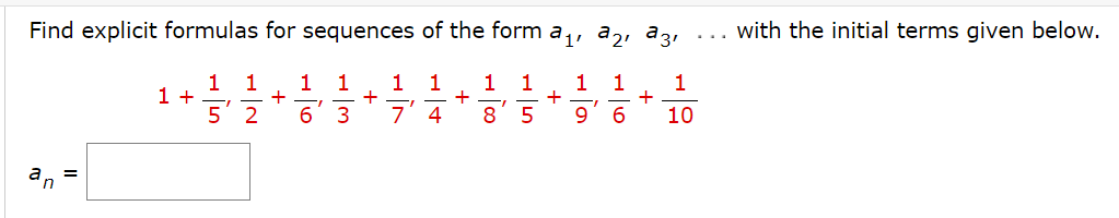 Solved Find Explicit Formulas For Sequences Of The Form