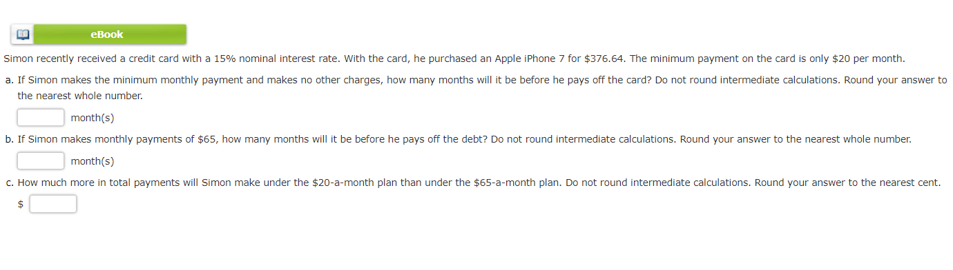 Solved the nearest whole number. month(s) month(s) $ | Chegg.com