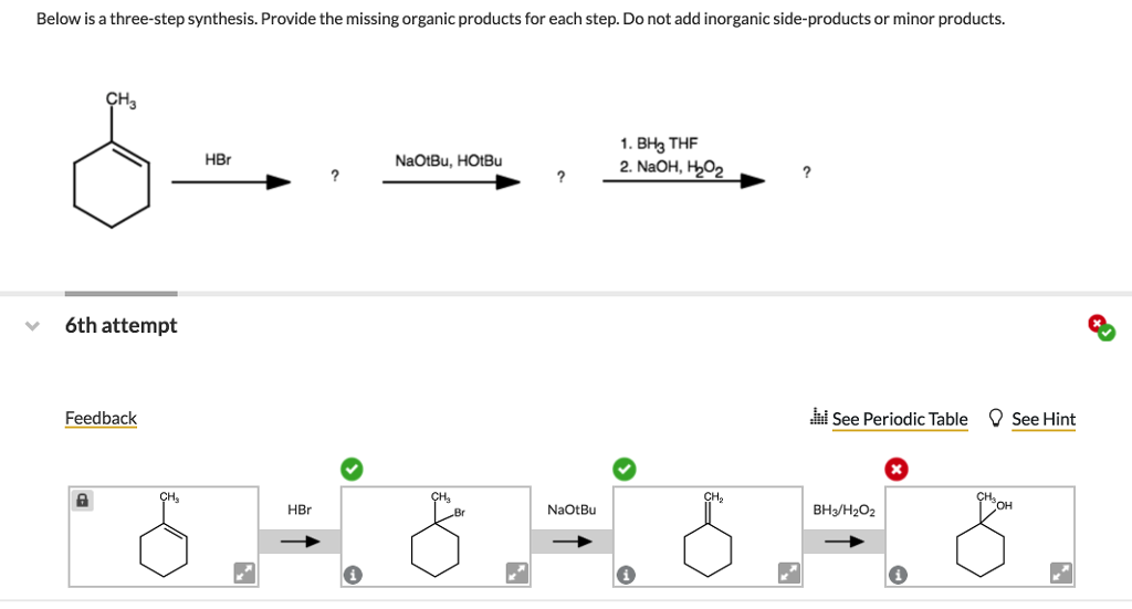 Solved Below is a three-step synthesis. Provide the missing | Chegg.com