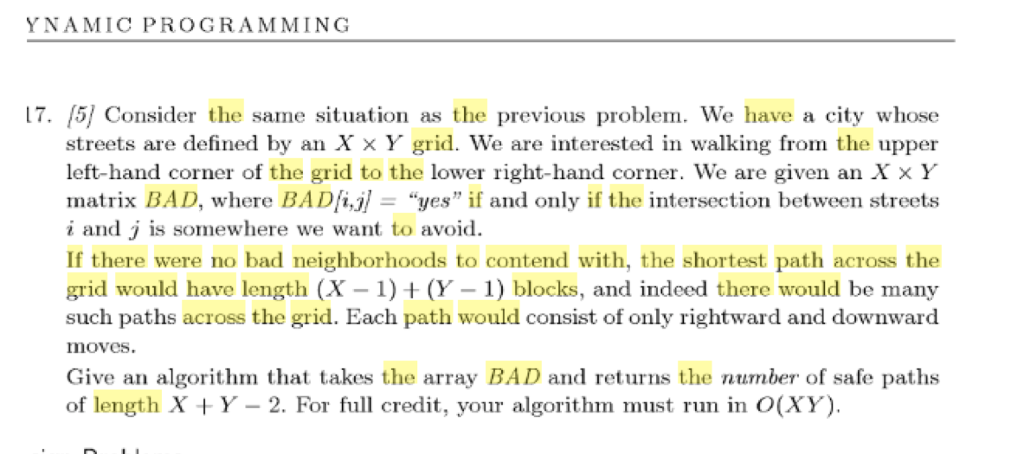 Solved YNAMIC PROGRAMMING 17. /5) Consider the same | Chegg.com