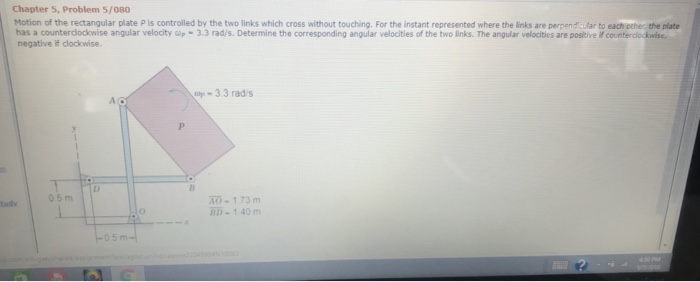 Solved Chapter S, Problem 5/080 Motion of the rectangular | Chegg.com