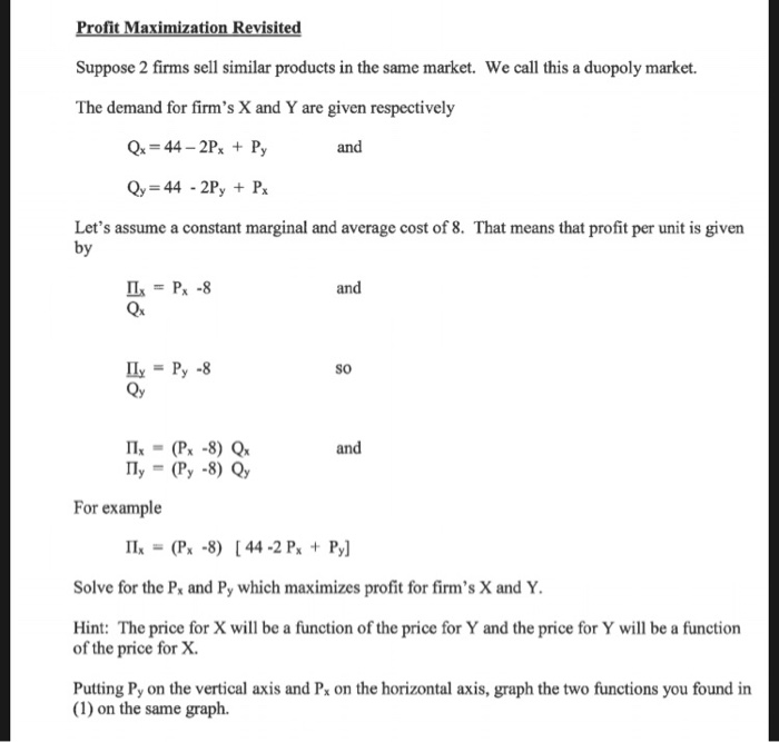 Solved Profit Maximization Revisited Suppose 2 firms sell | Chegg.com