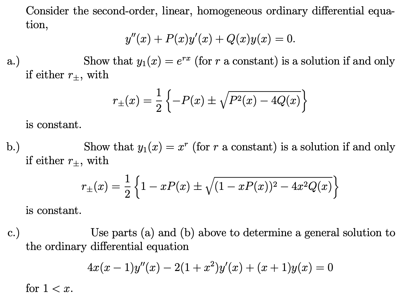 Solved Consider the second-order, linear, homogeneous | Chegg.com