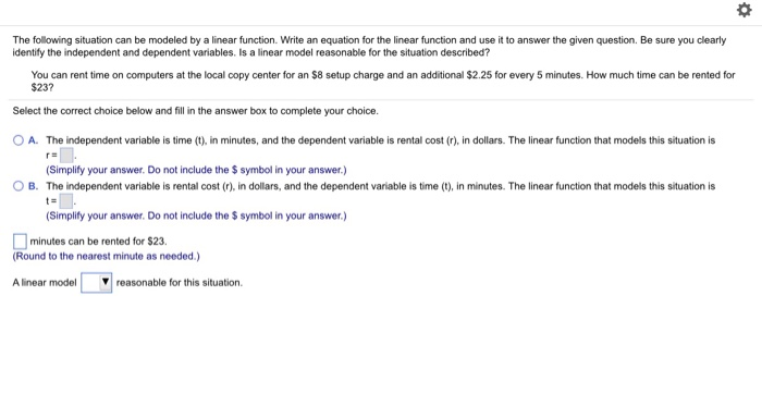 Solved The following situation can be modeled by a linear | Chegg.com
