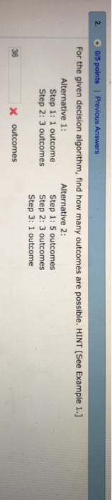 Solved 2. O0/5 points I For the given decision algorithm, | Chegg.com