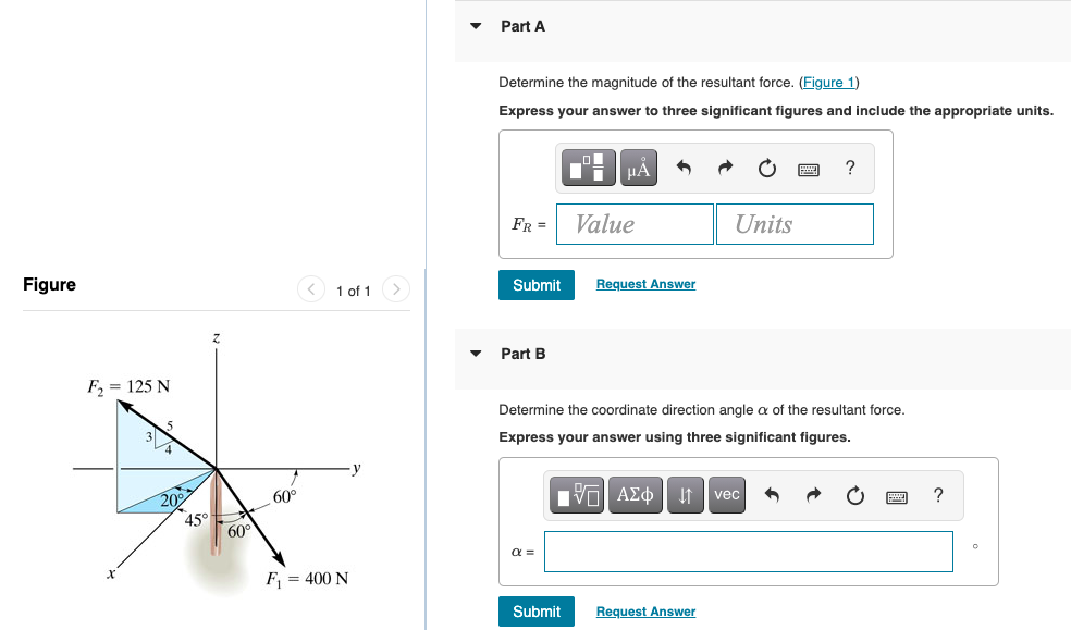 Solved Part A Determine the magnitude of the resultant | Chegg.com