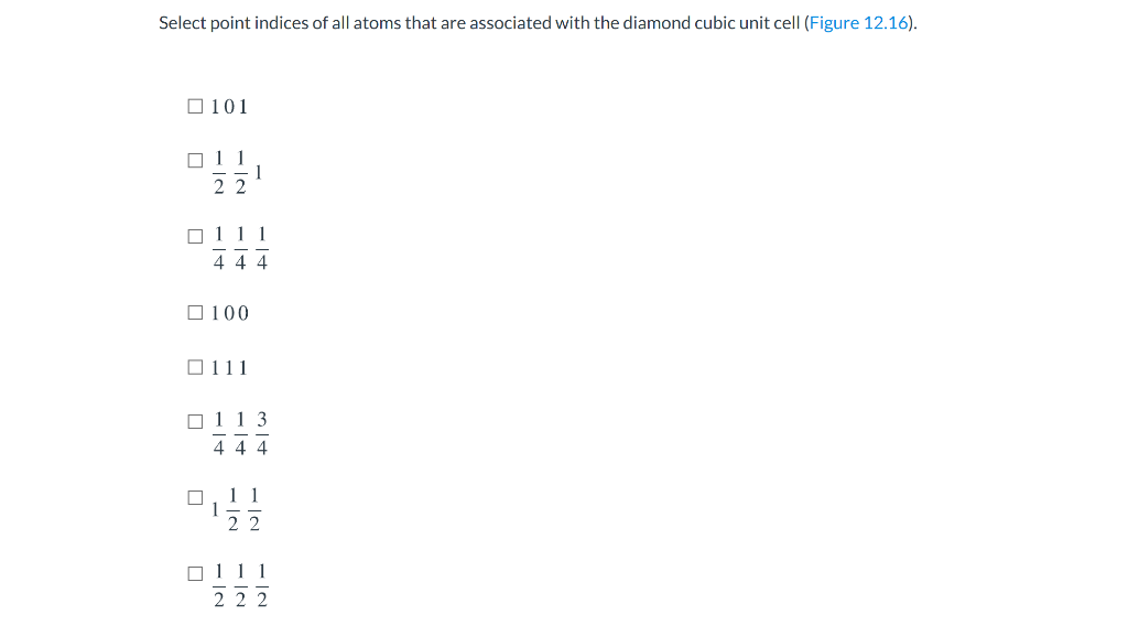 Solved Select point indices of all atoms that are associated | Chegg.com