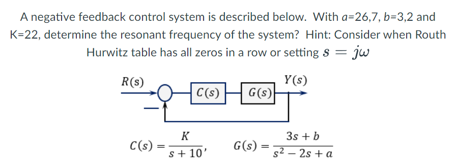 Solved Question from control systems lecture i need a quick | Chegg.com