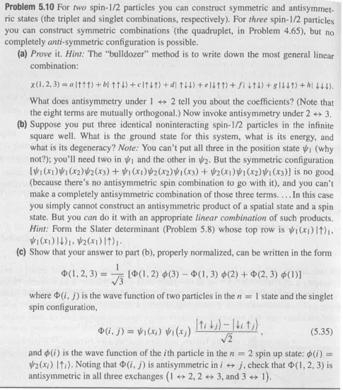 Solved Problem 5.10 For two spin-1/2 particles you can | Chegg.com
