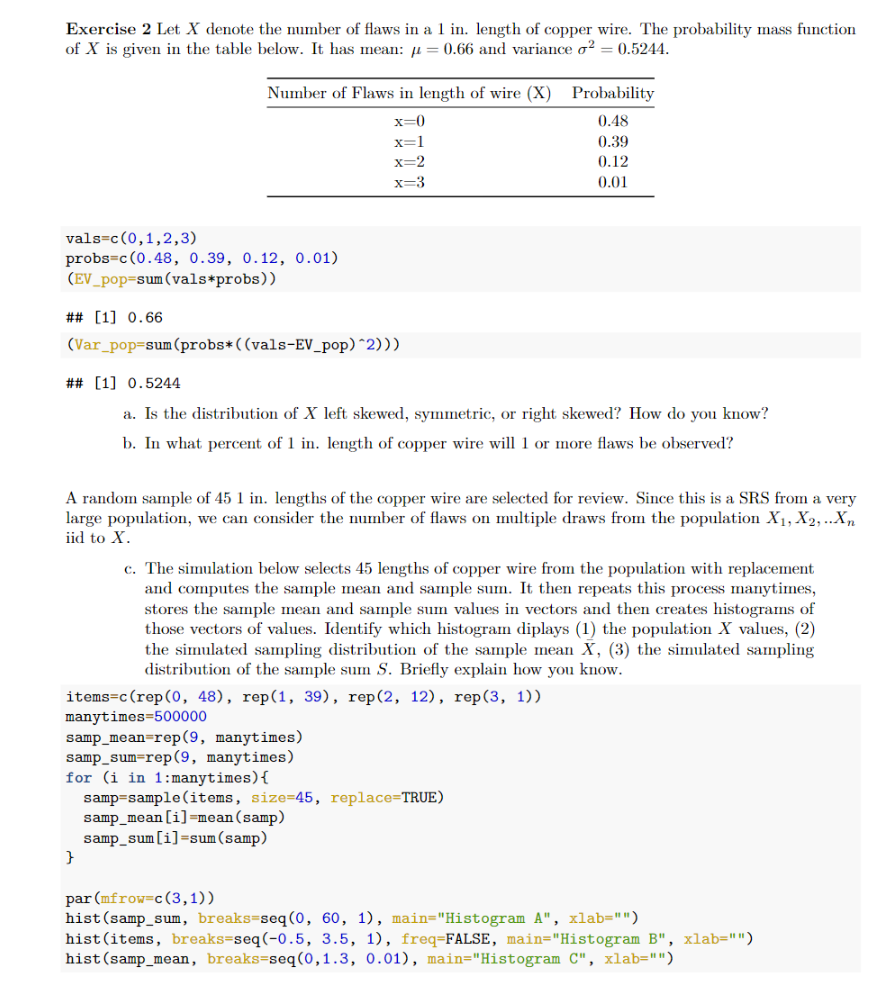 Exercise 2 Let X denote the number of flaws in a 1 | Chegg.com