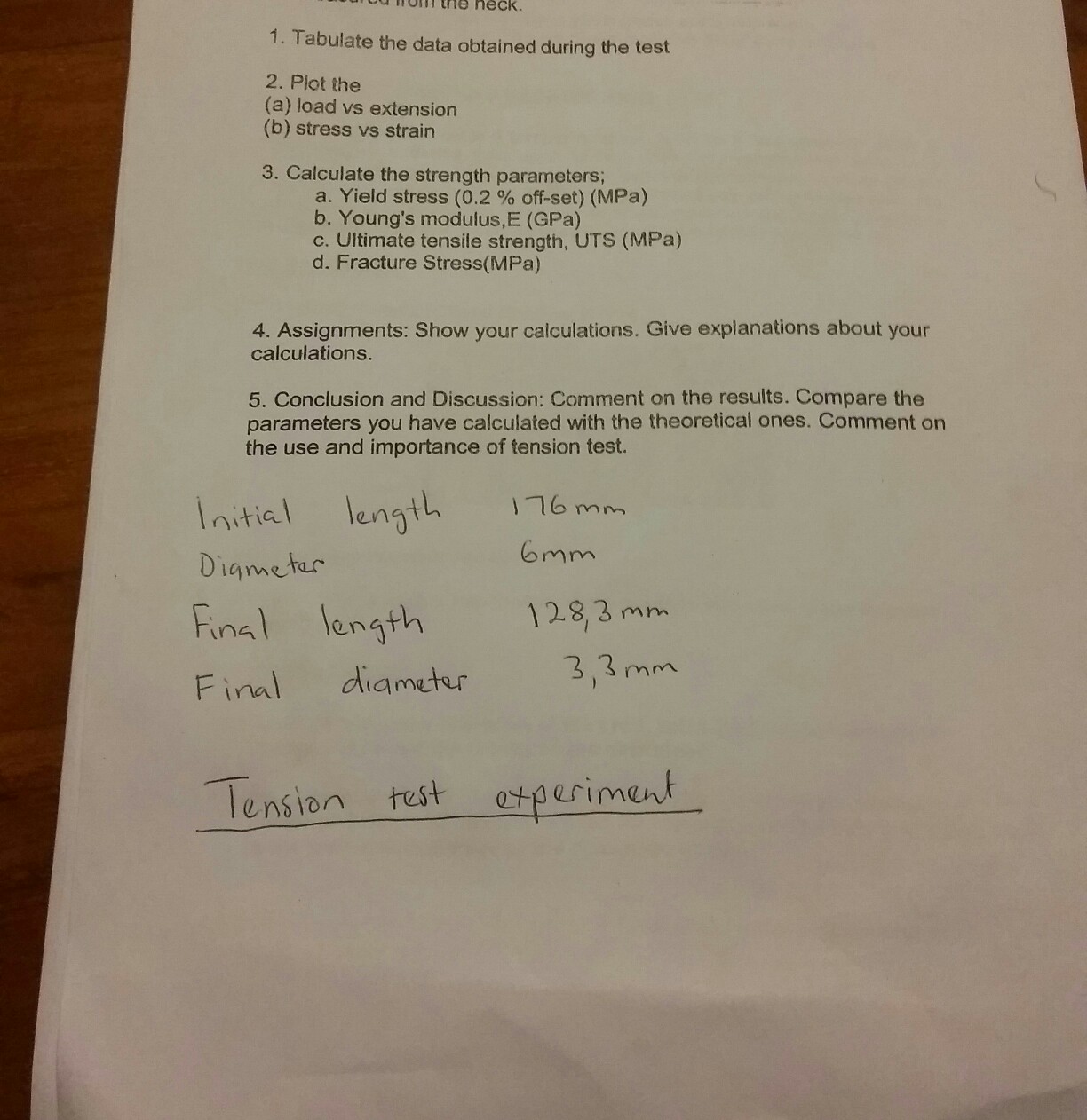 Solved TUTl the heck. u 1. Tabulate the data obtained during | Chegg.com