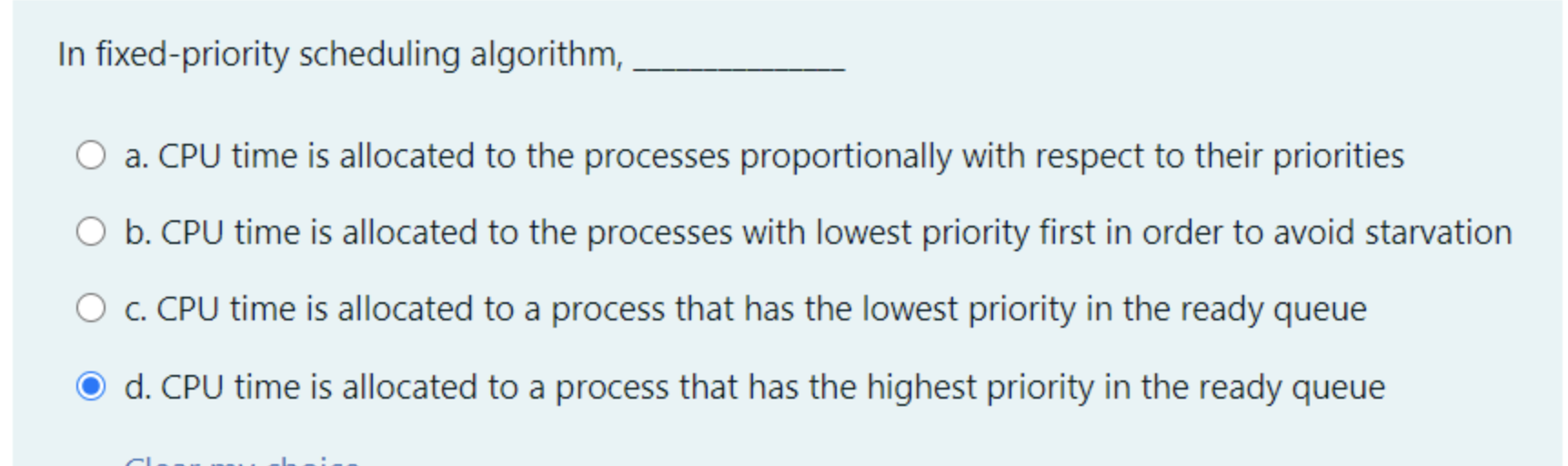 Solved In Fixed Priority Scheduling Algorithm O A Cpu Time 7563