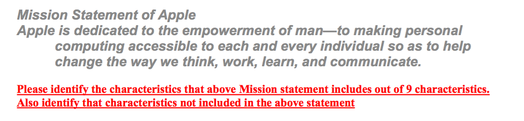 Solved Mission Statement of Apple Apple is dedicated to the | Chegg.com