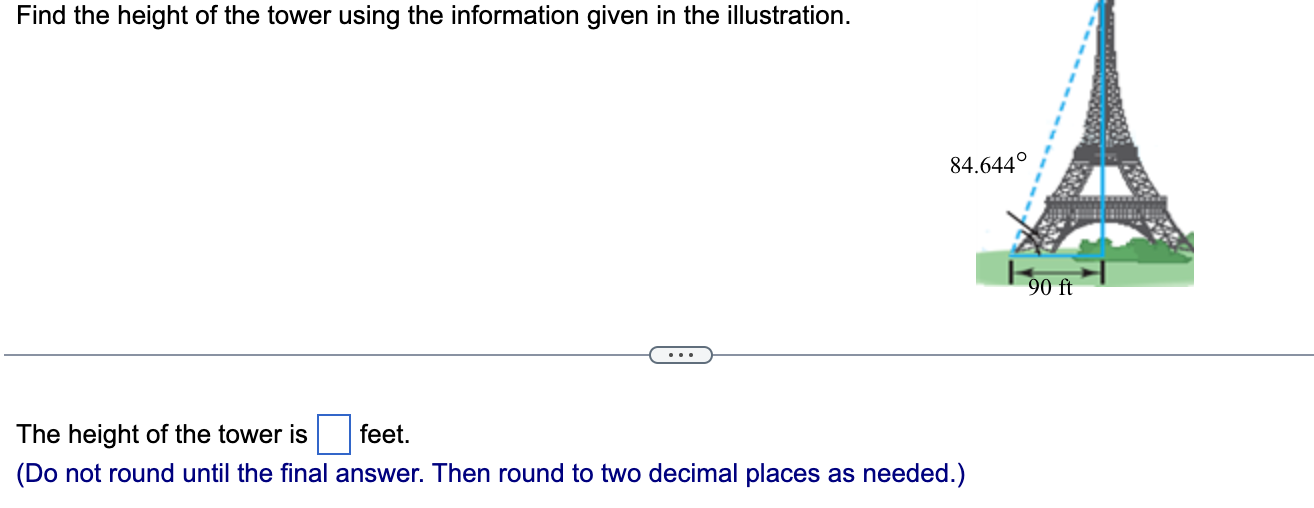 Solved Find the height of the tower using the information | Chegg.com
