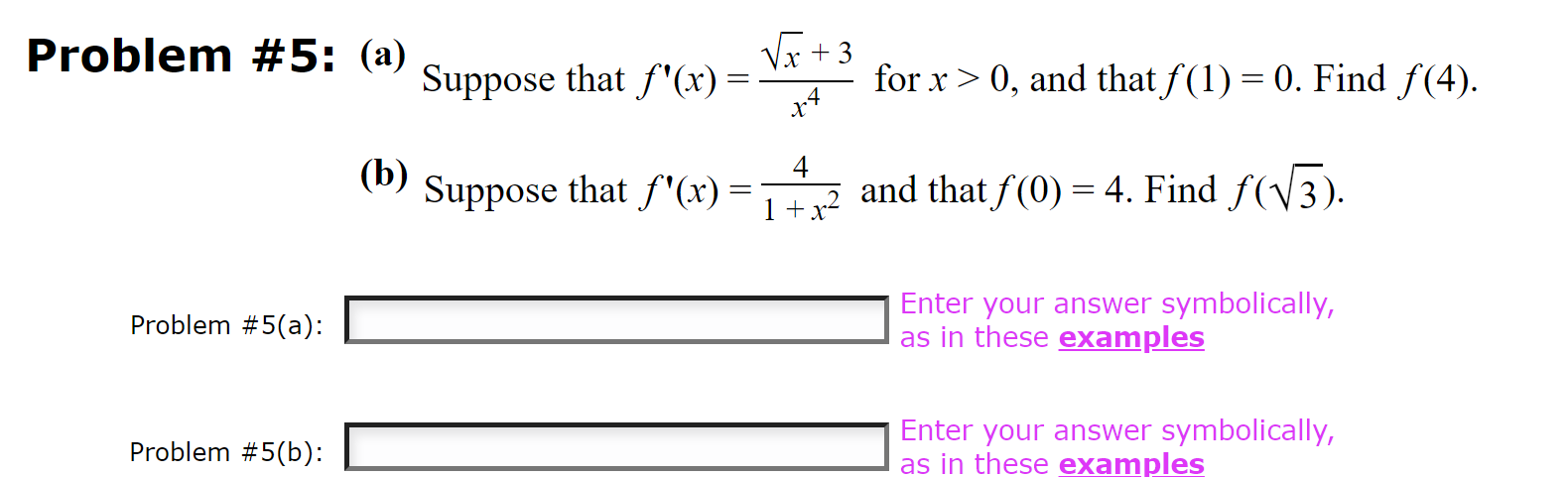 Problem #5(a):Problem #5(b):Enter your answer | Chegg.com