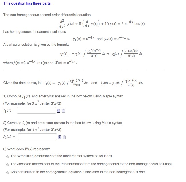 Solved This question has three parts. The non-homogeneous | Chegg.com