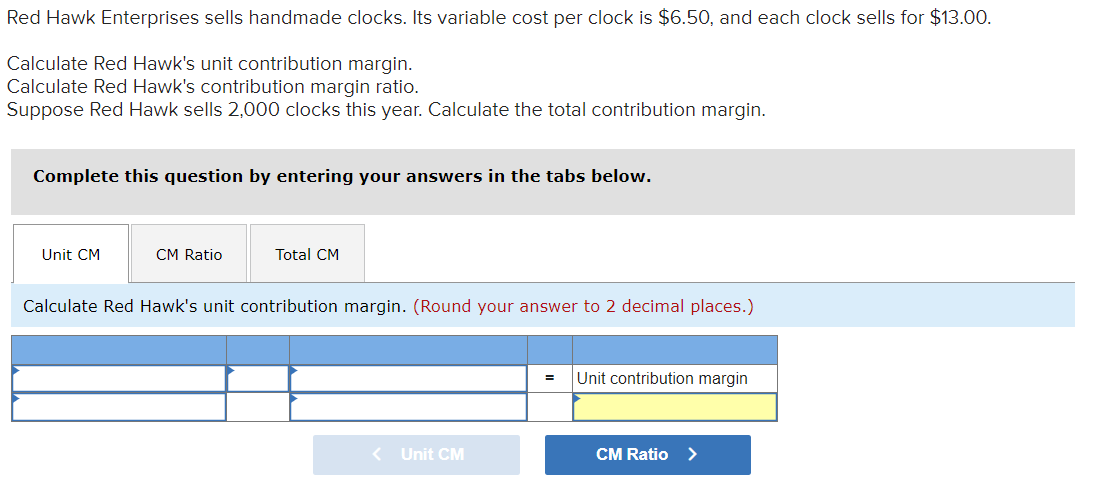 Solved Red Hawk Enterprises sells handmade clocks. Its | Chegg.com