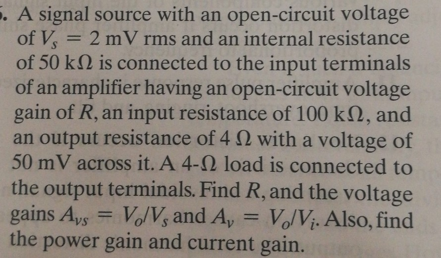 Solved . A signal source with an open-circuit voltage of V 2 | Chegg.com