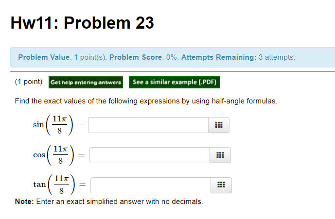 Solved Hw11: Problem 23 Problem Value: 1 point(s) Problem | Chegg.com