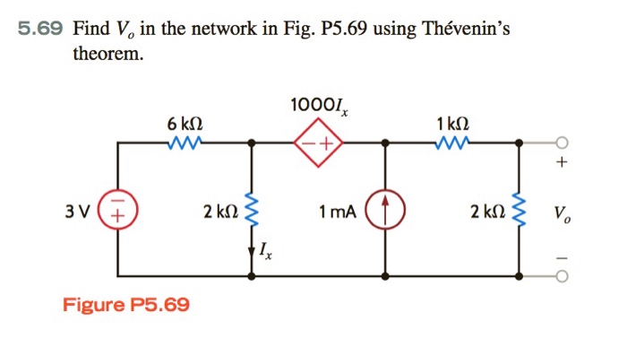 Solved Find V_0 in the network in Fig. P5.69 using | Chegg.com